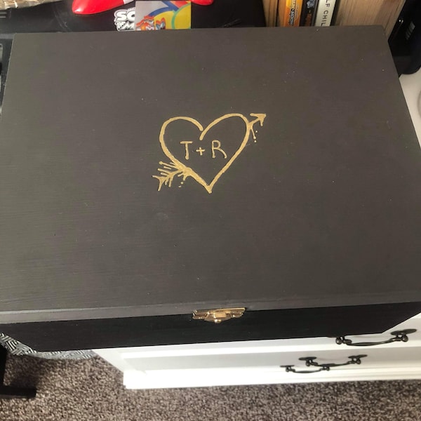 Couple's Memory Box, Personalised Box for Couple With Carved Heart ...