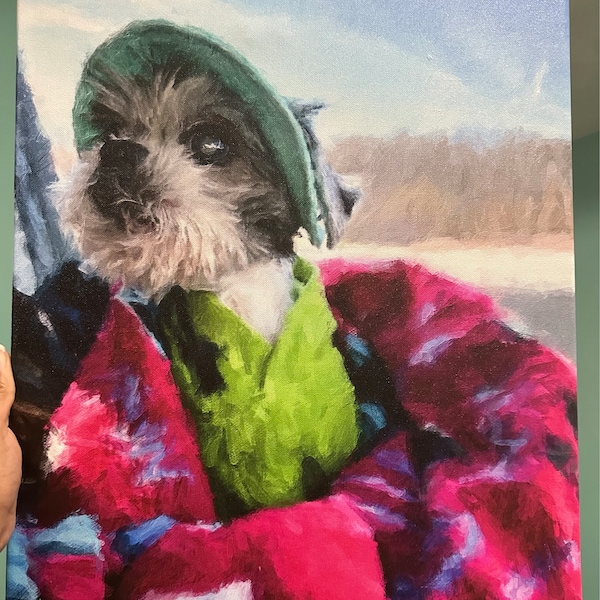 Custom Pet Portrait Painting From Photo- Dog Portrait-memorial Gift for ...