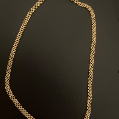 14K Gold Bismark Snake Chain Necklace, Herringbone Necklace, Curb Link ...