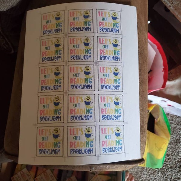 Bookworm Gift Tag, Let's Get Reading Bookworm, Read More Books, Jelly ...