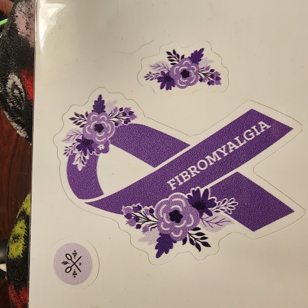 Fibromyalgia Stickers, Fibro Awareness Ribbon Sticker, Fibromyalgia ...