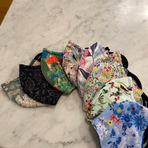 Australian Reusable Cloth Face Masks. Comfortable Ear Loops. 3-layers W ...