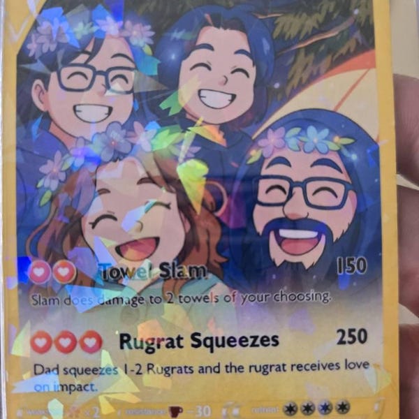 Father's Day Pokemon Card, Custom Pokemon Card, Gift for Dad, Father's ...