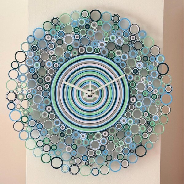 Large Wall Clock, Paper Clock, Colorful Wall Clock, First Anniversary ...