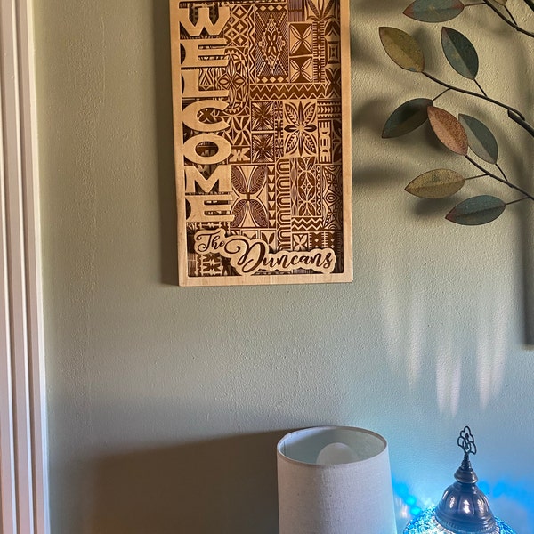 Samoan Welcome Sign: Hand-painted Polynesian Home Decor - Etsy