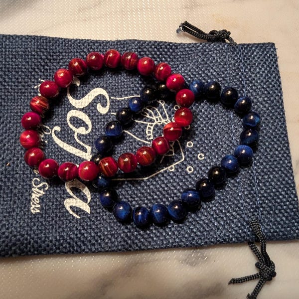 Magenta Tiger Eye Bracelet - 8mm Pink Tiger’s Eye Stone Bracelet ...