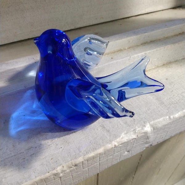 Cobalt Blue World Globe Earth Map Gemstone Paperweight Office Desk ...