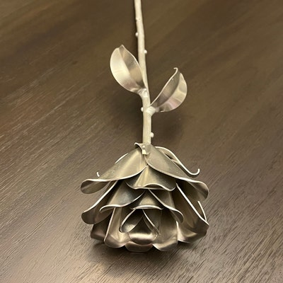 Bare Aluminum Metal Rose With Custom Engraving - Etsy