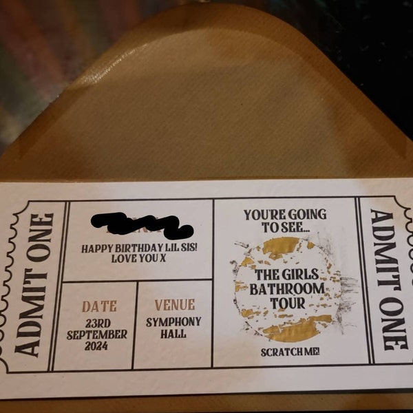Personalised Concert Ticket Birthday Reveal Gift Admit One Ticket Gift ...