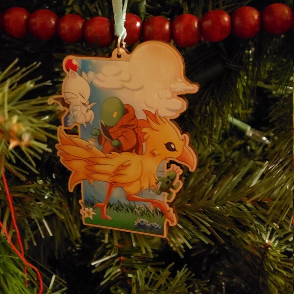 Final Fantasy Ornament - Wooden Christmas Ornament - Final Fantasy ...