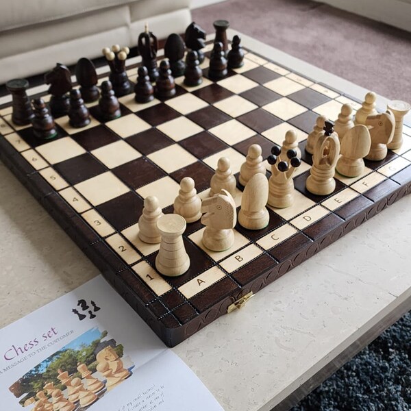 Mini Wooden Chess Set Magnetic Chess With Inlaid Chess Board 18 Cm 7.3 ...