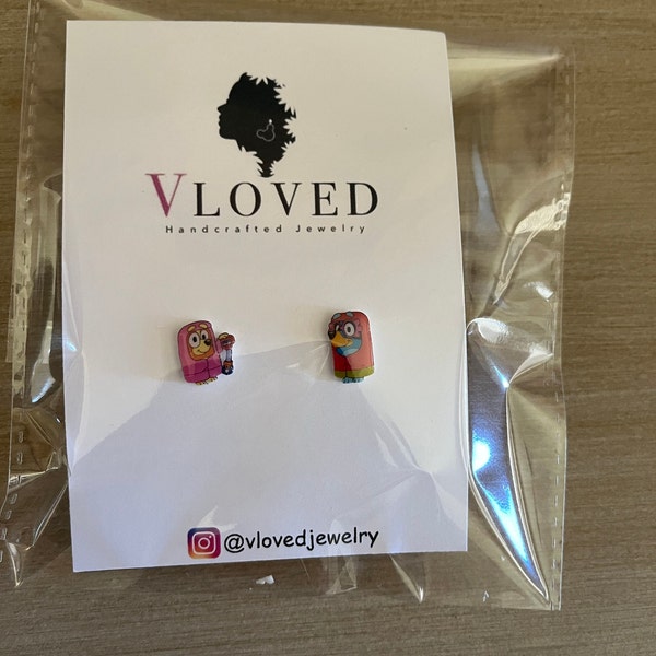 Granny Rita & Janet Dog Sisters Cartoon Inspired Studs Earrings, Disney ...
