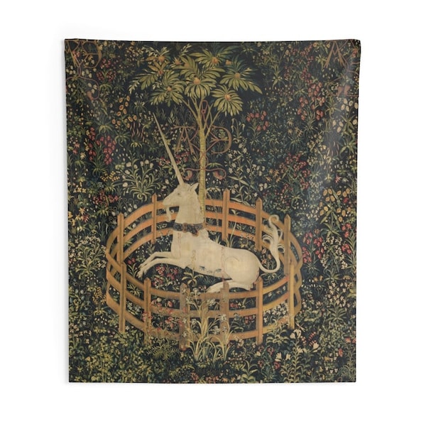 Medieval Tapestry the Unicorn in Captivity Unicorn Tapestry Mythology ...