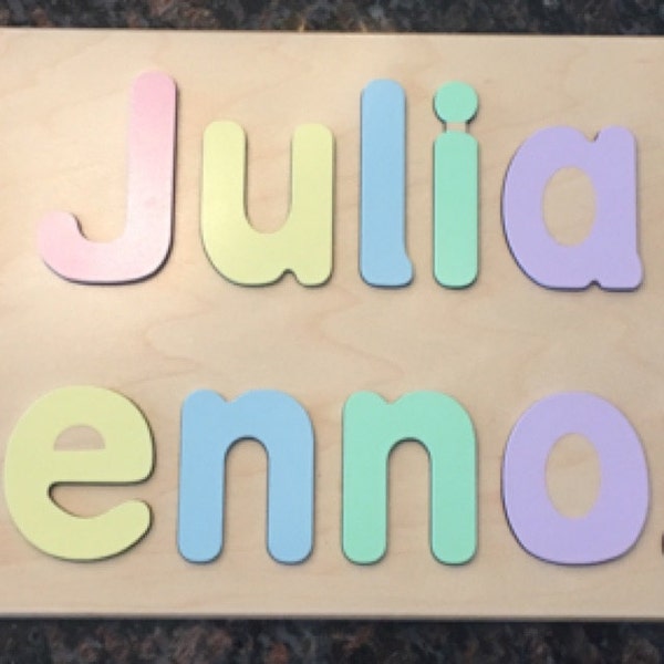 Wood Name Puzzle for Two Names, Kids Birthday Gift, Personalized ...