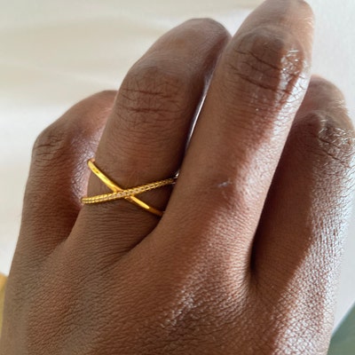 Pave X Ring by Caitlynminimalist Criss Cross Diamond Ring Eternity Ring ...