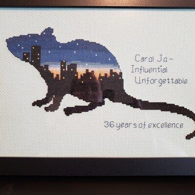 Rat Cross Stitch Pattern, Modern Pet Rat Embroidery Design, City ...