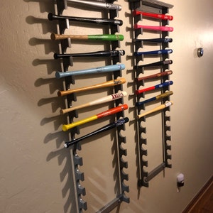 15 Mini Bat Horizontal Display Rack With Baseball Shelf - Etsy