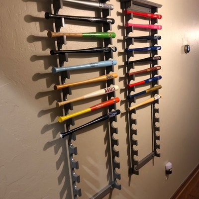 15 Mini Bat Horizontal Display Rack With Baseball Shelf - Etsy