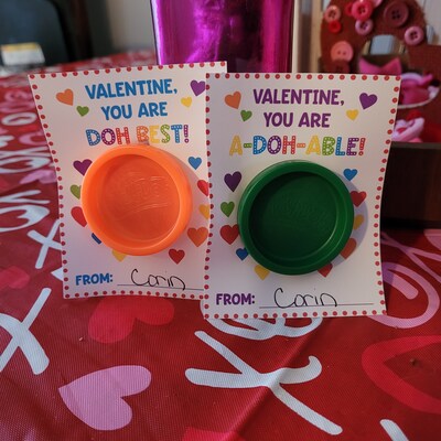 Playdoh Valentines, Printable Valentine Cards, Non-candy Valentine ...