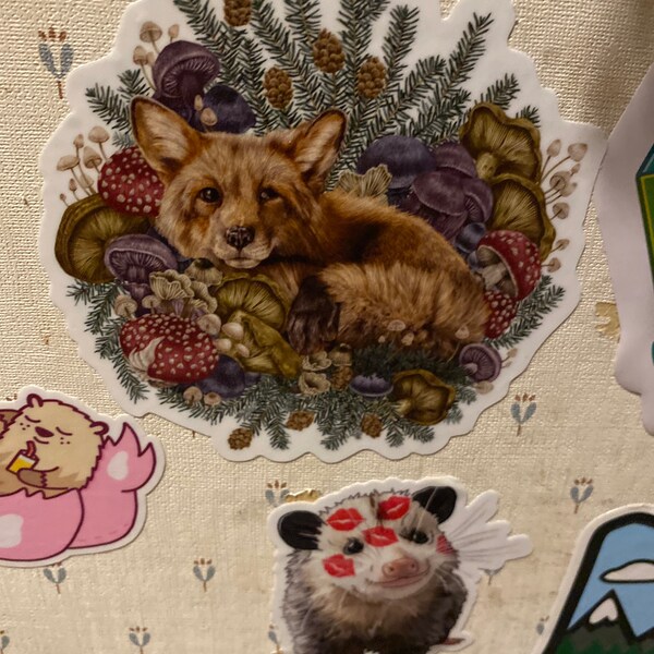 Fig the Fox Weatherproof Sticker - Etsy