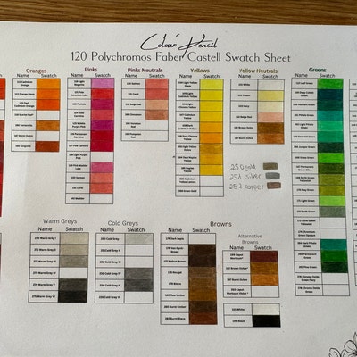Polychromos Faber Castell Colour Pencil Swatch Single Sheet Color ...