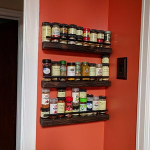 Wall Mounted Spice Rack Floating Shelf for Spices Kitchen - Etsy Canada