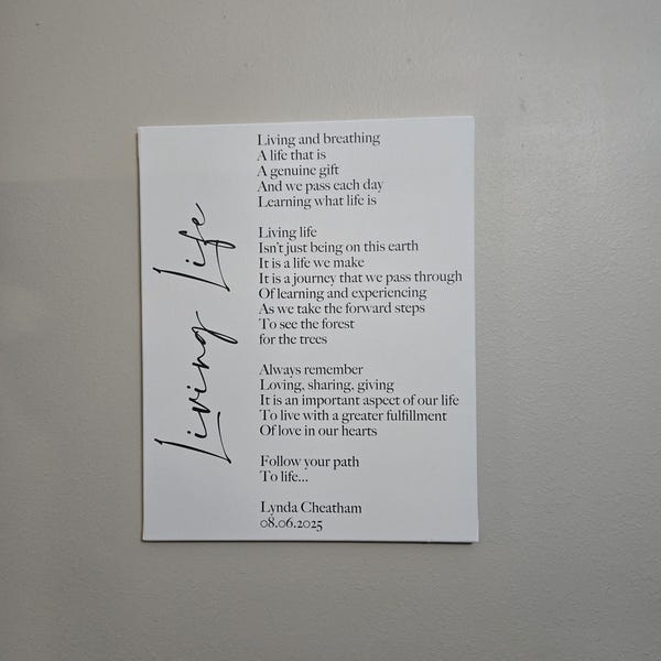 Custom Poem Canvas Print Sign Song Lyric Love Letter Inspirational ...