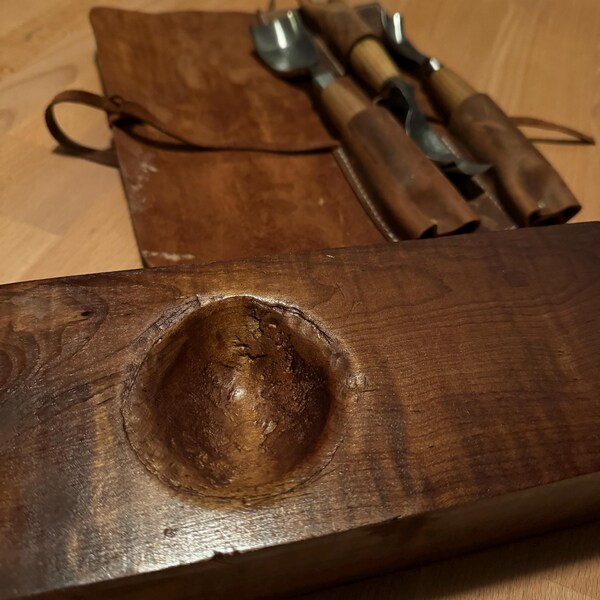 Rounded Adze With Leather Case. Wood Carving Tool. Finnish Adze ...