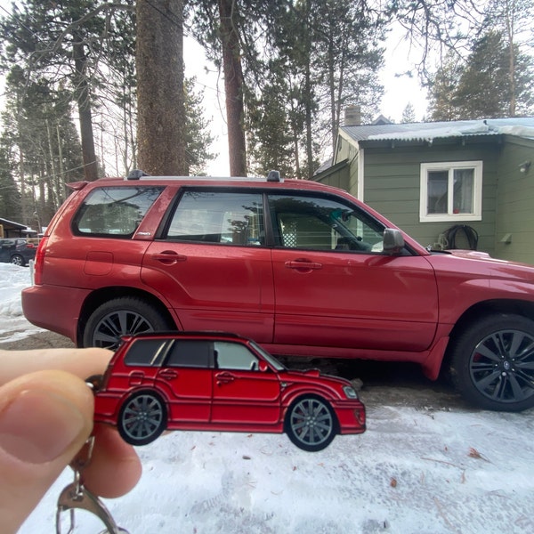 Enamel on Metal Keychains FOR Subaru Forester Turbo Sti Choose Your ...