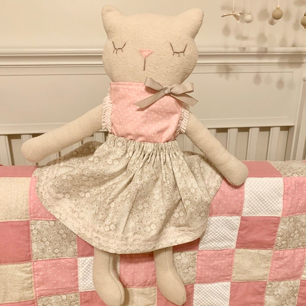 Kitty Cat Softie Sewing Pattern - Sleepy Soft Fleece Toy Animal Sewing ...