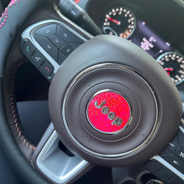 Steering Wheel Circle Holographic Sequins Jeep Sticker Decal, Wrangler ...
