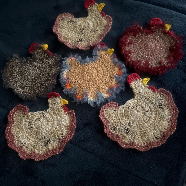 Pattern - Crochet Chicken Coaster Pattern - Crochet Pattern - Crochet ...