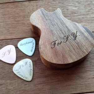 Set 3 Copper Brass Aluminum Guitar Picks Personalized Custom Engraved ...