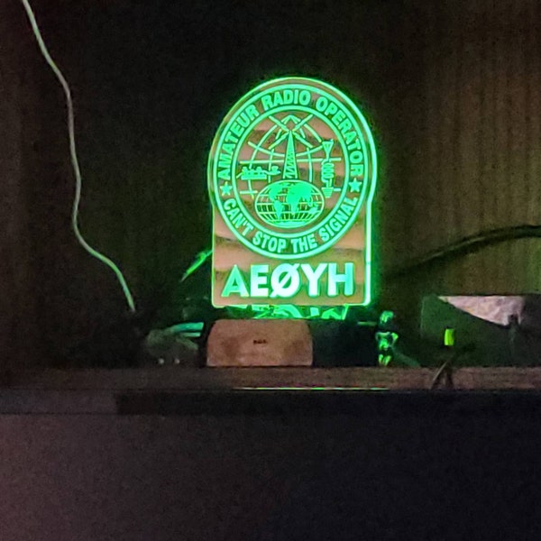 Round Logo - Ham Radio Lighted on Air Callsign Display LED - Amateur ...