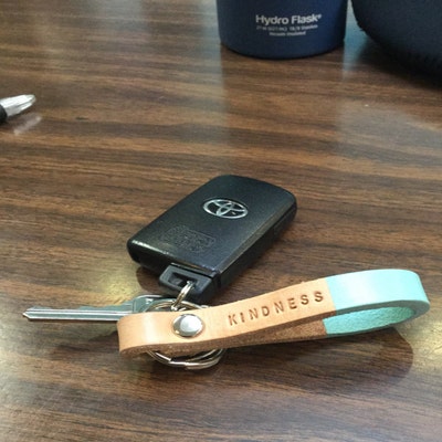 Custom Mint Leather Keychain Custom Leather Keychain - Etsy