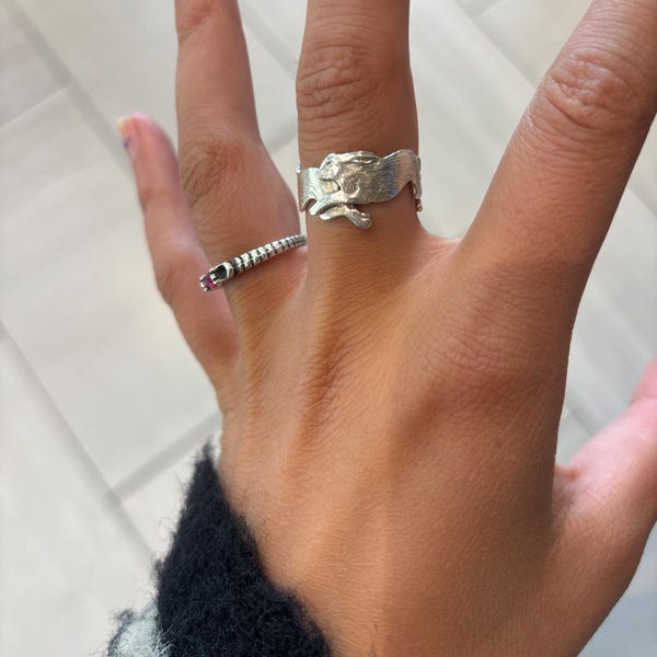 Rabbit Ring, Silver - Etsy