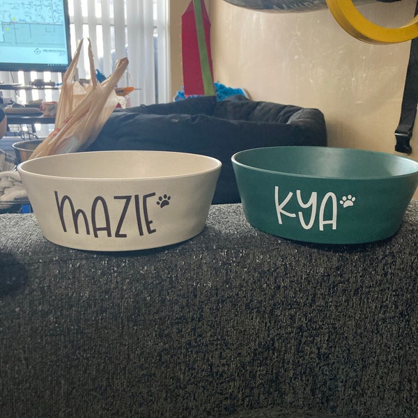 Personalized Pet Decal, Food and Water Bowl Decal, Dog Bowl Sticker ...