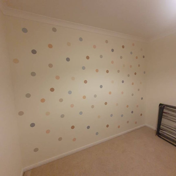 Pink and Grey Watercolour Polka Dot Wall Stickers, Grey Watercolour ...