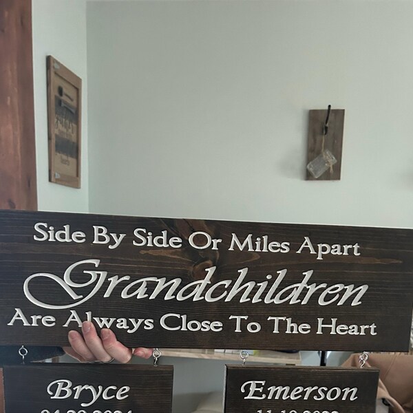 Engraved Long Distance Grandchildren Sign, Wall Art, Personalized ...