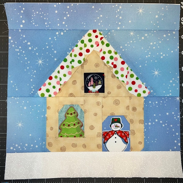 Gingerbread House Quilt Block, 5 Sizes PDF Instant Download, FPP ...