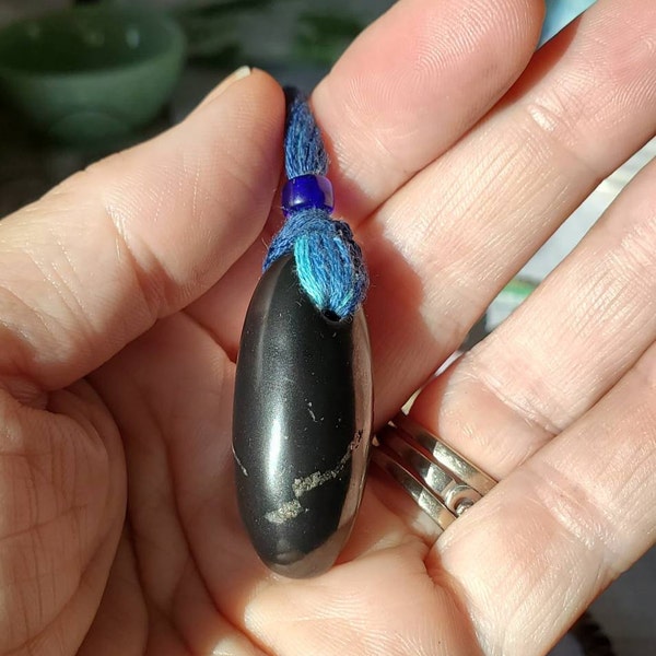 Authentic Shungite Rock - Round Big Size Pendant - 1.8 Inches / 5cm ...