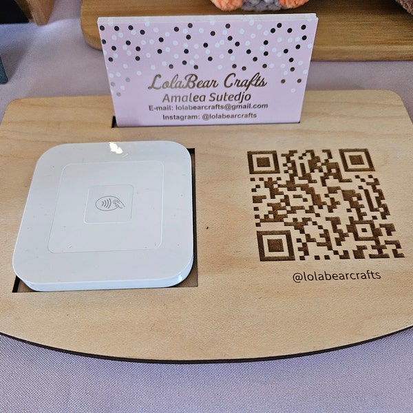 Custom Branded Square Reader Holder: Laser Engraved Wood & Acrylic - Etsy