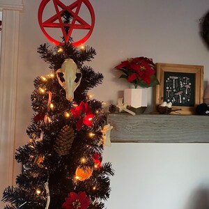 Pentagram Tree Topper Pentacle Reversible Gothic Holiday - Etsy