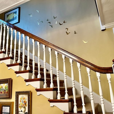 Bird Wall Art, Brass 14 Pieces, Black, Metal, Copper, Steel Birds, Wall ...