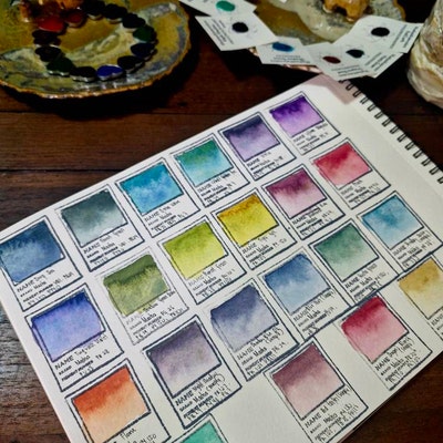 LANDSCAPE CHOICE SET White Glaze Ceramic Watercolor Palette 16 Wells ...