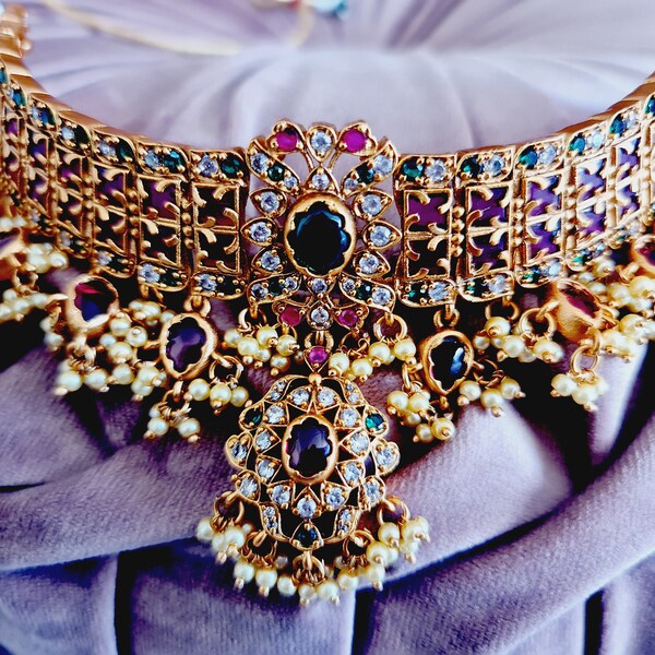Sonal’s Gold-plated Guttapusalu Short Necklace & Long Haram Set | South ...