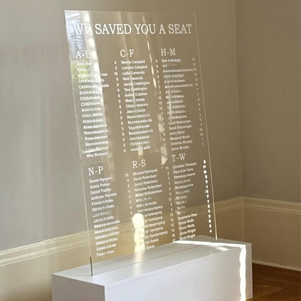 Daul Acrylic Sign Stand | Seating Chart Stand - Etsy