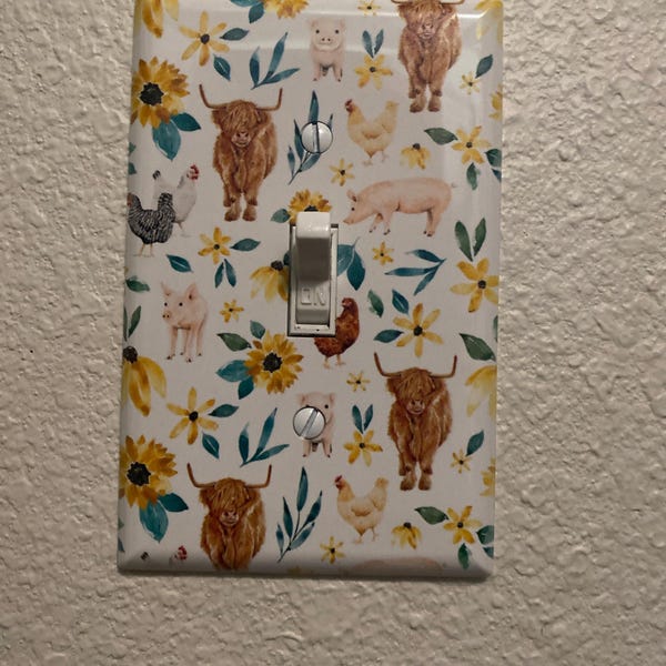 Farm Animals Light Switch Cover - Etsy