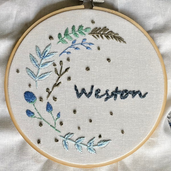 Custom DIY Baby Name Embroidery Kit / Baby Name Sign Embroidery Hoop ...
