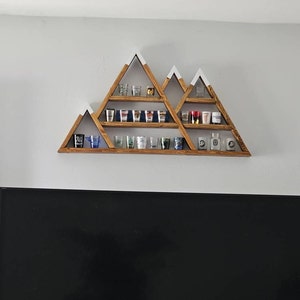 Mountain Key Holder With Shelf, Entryway Organizer With Hooks, Handmade ...